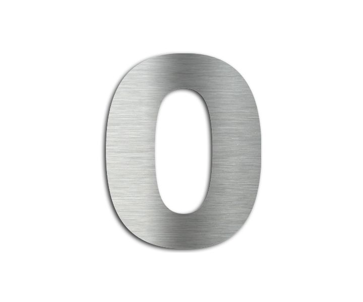 Stainless steel House Number Plate | "0" | 5411010 | Signs